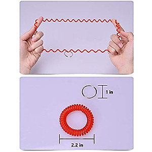 Wrist Coil Wrist Keychain womens Colorful Stretch Key Chain for Gym, Pool （Black 5pcs ）