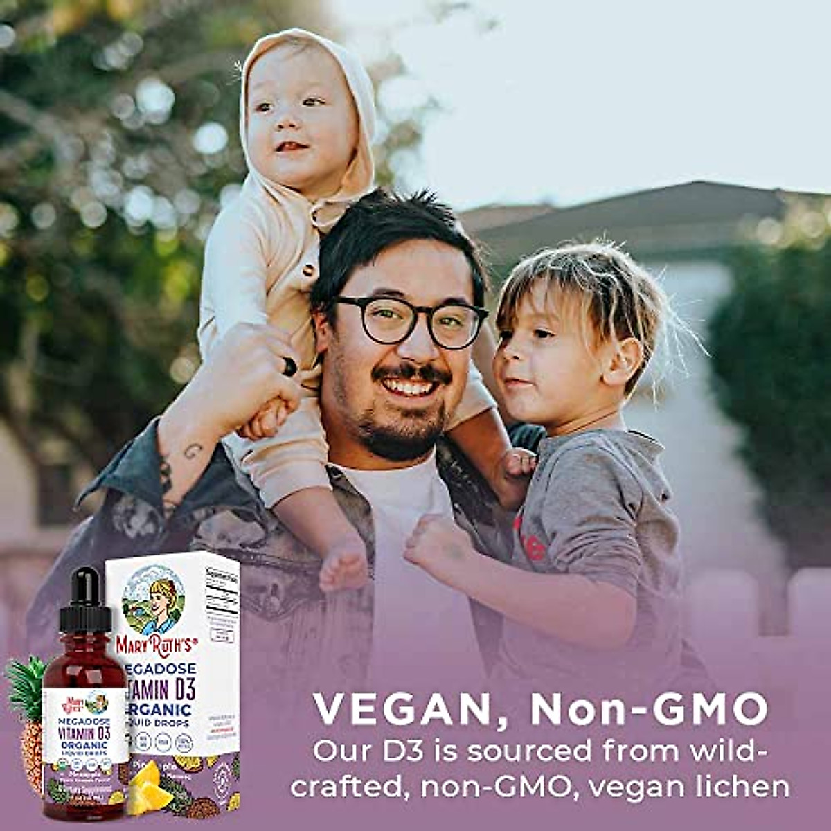Vitamin D USDA Organic | Vitamin D3 Liquid | Sugar Free | Liquid Vitamin D Drops Immune Support for Adults & Kids | VIT D3 | Vegan | Gluten Free | Non-GMO | 30 Servings