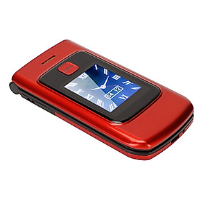 Luqeeg Dual SIM Flip Cell Phone with Dual Screen, 2G Unlocked Flip Phone, Big Button, SOS Function, 4800mAh Battery, LED Flashlight & Loud Sound, Senior Flip Phone for Elderly, Kids (Red)