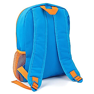 Hot Wheels Kids Backpack | Girls Boys Orange Blue Car Race Wheels Rucksack | Luggage Sports School Bag with Adjustable Straps | Racer Merchandise Gifts
