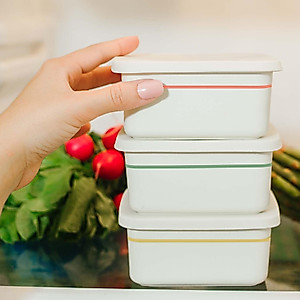 Uba Portion Control Containers Set (PORCELAIN) for Diet Meal Prep & Storage (3 Pack)