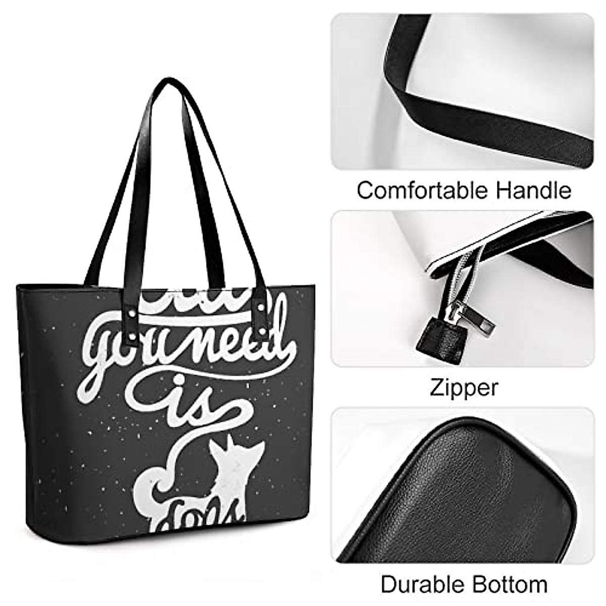 Womens Handbag Dog Leather Tote Bag Top Handle Satchel Bags For Lady