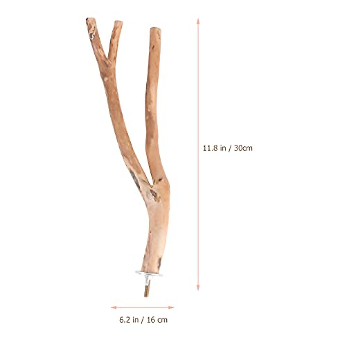 TEHAUX Parakeet Toys 2PCS Bird Parrot Perch Stand Set- Natural Wood Bird Parrot Stand Branches Fork Perch Rod Stand for Small Parakeets Budgies Cockatiels Conure Lovebirds Bird Cage Accessories