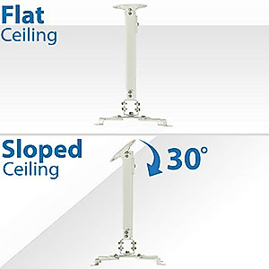 Mount-It! Ceiling Projector Mount | Full Motion and Height Adjustable from 14.5 - 21.5 Inches | Universal Bracket Fits Epson, Optoma, Benq, and Viewsonic Projectors | 30 Lbs Capacity (Medium)