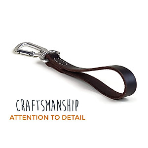 Mighty Paw Short Dog Leash - Training Traffic Lead with Carabiner Clip - Dog Leash Training Lead - Short Slip Lead Dog Leash - Short Lead Dog Training - Dog Carabiner Clip - Brown - 12 Inches