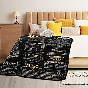 50th Birthday Gifts for Women Men 2023 Happy 50 Year Old Birthday Decorations for Her Him Back in 1973 Blanket to Husband Wife Dad Mom 50th Birthday Gift Ideas Cheers to 50 Years Present Throw 60"x50"