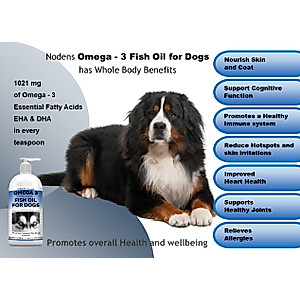 Fish Oil for Dogs Natural Omega 3 Fish Oil Liquid - Dog Skin & Coat Supplement - Dog Fish Oil Supplement for Shedding, Allergy & Itch Relief - Omega 3 Fish Oil Dogs Joints, Immune Support & Digestion