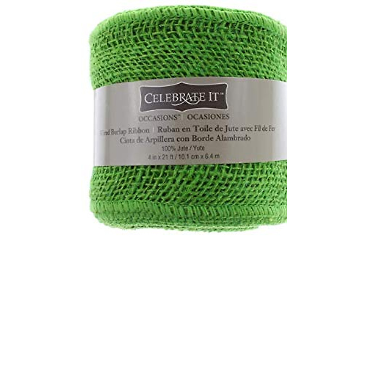 Celebrate IT- Cyan Green 4" Burlap Wired Ribbon x 21 ft