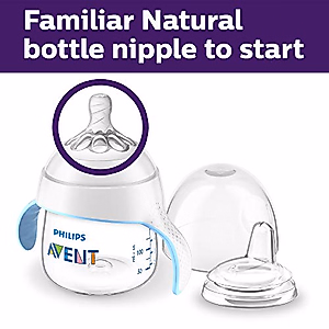 Philips Avent Natural Trainer Sippy Cup with Fast Flow Nipple and Soft Spout, 5oz, 1pk