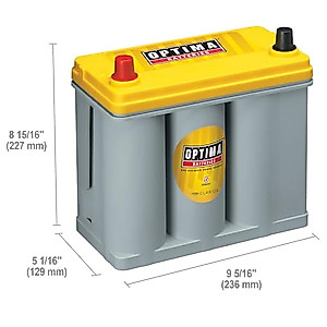 OPTIMA Batteries High Performance D51 YellowTop Dual Purpose Sealed AGM Car, Truck and SUV Battery, 450 CCA, Maintenance Free, Versitile Mounting