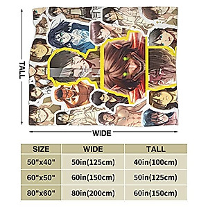Blanket Eren Yeager Soft and Comfortable Warm Fleece Blanket for Sofa,Office Bed car Camp Couch Cozy Plush Throw Blankets Beach Blankets