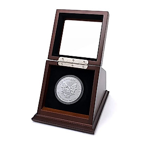 Chez Monett Challenge Coin Display Case Walnut Color 1.5-1.75 Inch 38-44.5 mm Coin Holder 1 Slot