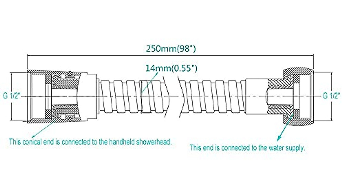 TRIPHIL 98" Kink-free Shower Hose - Durable & Stylish