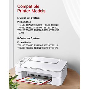 PGI-280XXL CLI-281XXL 5 Pack Compatible 280 281 Ink Cartridge Replacement for Canon 281 Ink cartridges Canon 280 Ink Use to PIXMA TS6120 TR7520 TR8520 TR8500 TR8600 TR8620 TS6220 TS9120 (5 Pack)