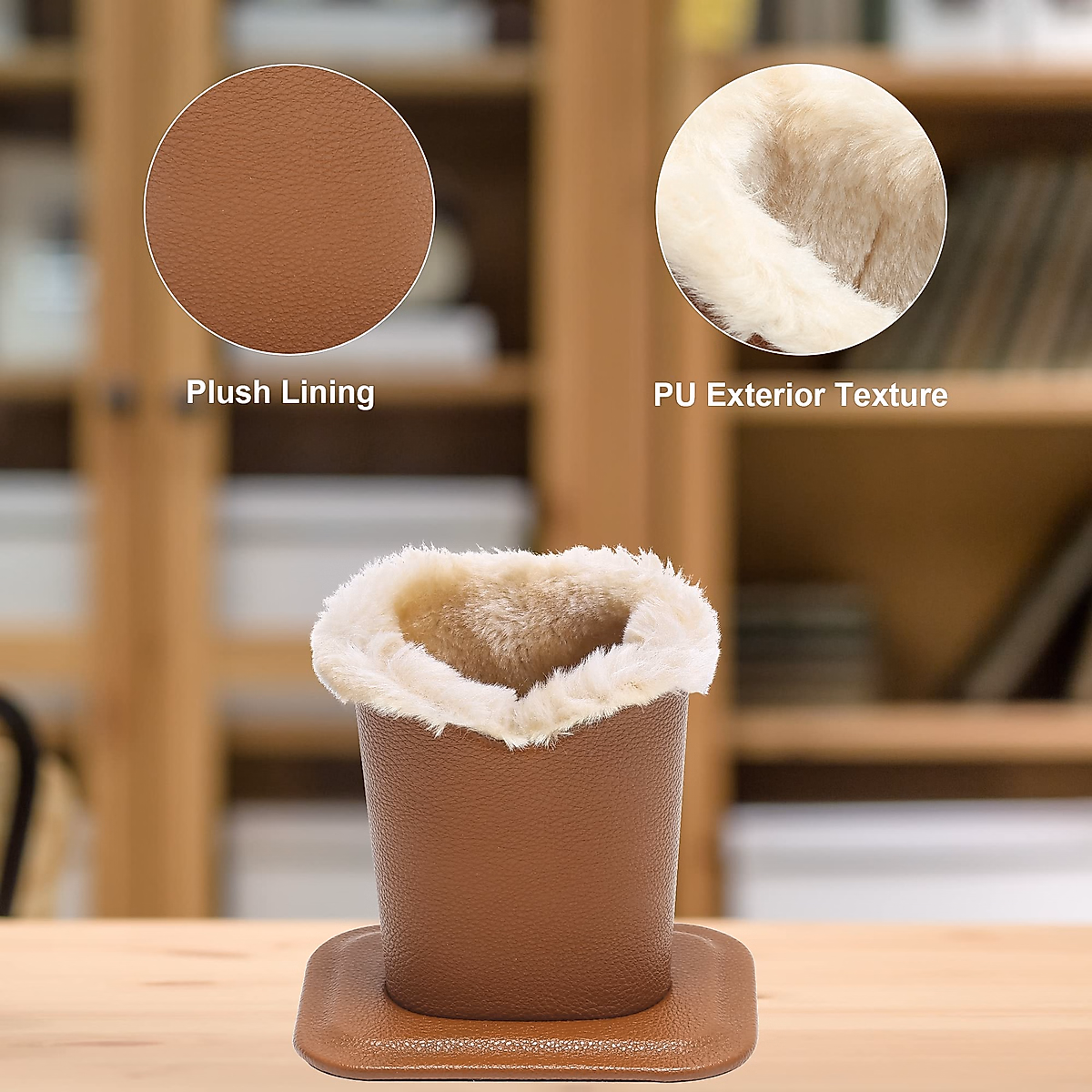 Bivisen Eyeglass Holder Stand, Modern Velvet Plush Lined PU Leather Eyeglasses Glasses Holder Case (Black + Brown)