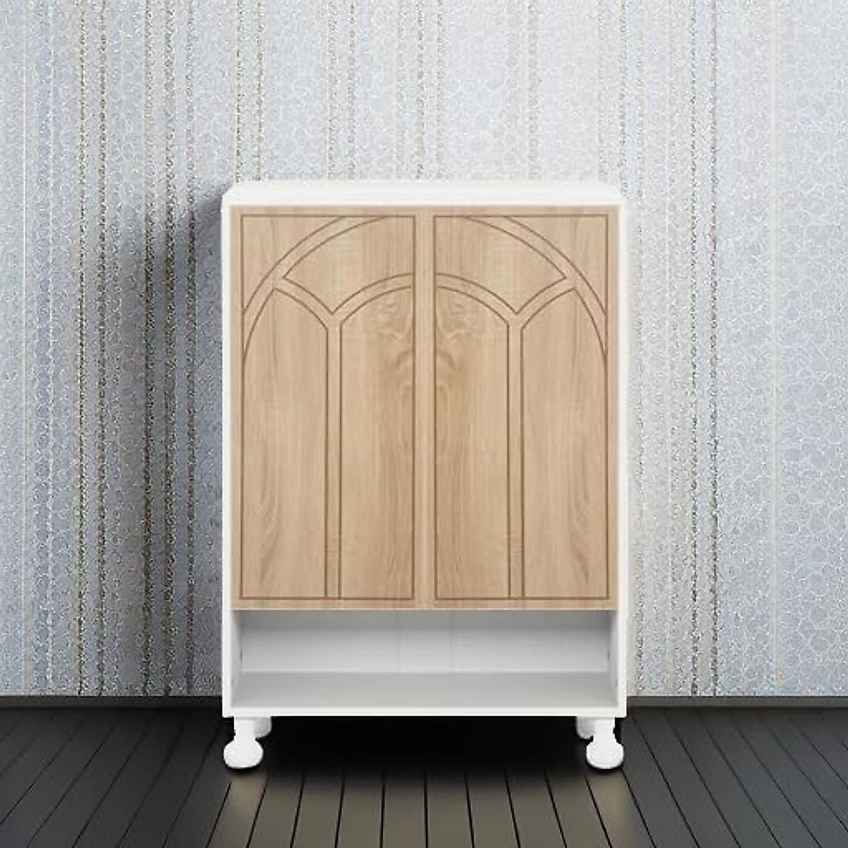 Tribesigns Shoe Storage Cabinet, 24 Pairs Organizer Cabinet with Door, White Freestanding Shoe Storage, 6 Tiers Modern Wood Shoe Rack for Entryway, Living Room (Fits Shoes up to Men's Size 16)