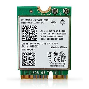 HighZer0 Electronics AX1690i Killer Series Upgraded WiFi 6E Adapter | Gaming WiFi Adapter | CNVio2 M.2 Wifi Card | 3.0 Gbps WiFi for PC | Bluetooth 5.3 Support | Requires Intel 12th+ Gen CPU (AX1690i)