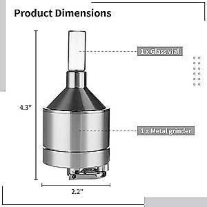 Homaisson Kitchen Spice Grinder, Pepper Grinder Set, Funnel Shape Metal Grinder with Storage Bottle, Spice Grinder Set Tool, Multifunctional Hand Mill for Fine Grinding, Silver