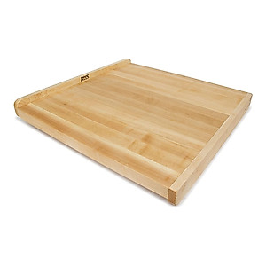 John Boos Block KNEB24S Maple Wood Countertop Reversible Edge Grain Cutting Board with Gravy Groove, 23.75 Inches x 23.75 Inches x 1.25 Inches