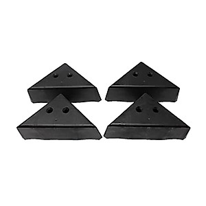 JSP Manufacturing 3" Triangle Plastic Furniture Black Corner Legs - Sofa Couch Chair Ottoman (4 Legs)