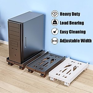 BYMECOST Adjustable Computer Tower Stand,PC Stand Mobile CPU Stand,Desktop Tower Stand with 4 Rolling Caster Wheels,Under Desk PC Tower Stand,PC Floor Stand Fits Most PC Under Desk