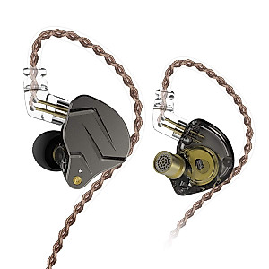KZ ZSN Pro Metal Earphones 1BA+1DD Hybrid Technology HiFi Bass Earbuds in Ear Monitor Headphones Sport Noise Cancelling Headset(No mic，Grey)