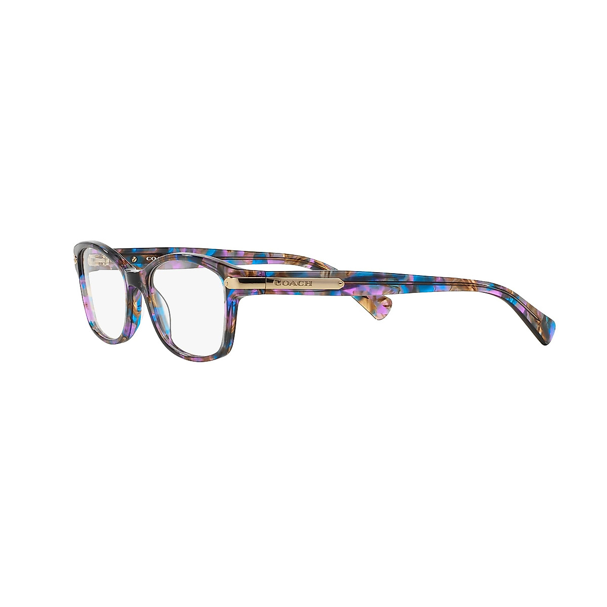 Coach HC6065 Prescription Eyewear Frames, Purple Confetti Tortoise/Demo Lens, 49 mm