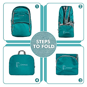 ZOMAKE Lightweight Packable Backpack 30L - Foldable Hiking Backpacks Water Resistant Compact Folding Daypack for Travel(Lake Green)