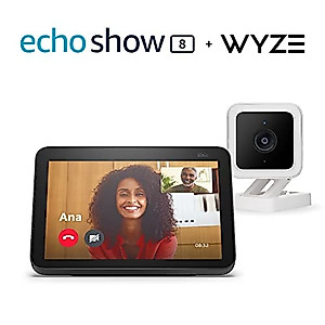 Echo Show 8 (2nd Gen, 2021 release) | HD smart display with Alexa and 13 MP camera | Charcoal | with Wyze Cam V3 bundle