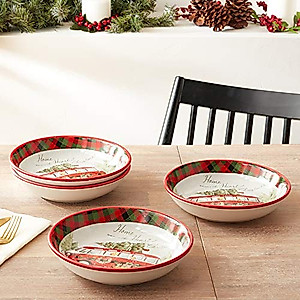 Certified International Home for Christmas 9.25 Soup/Pasta Bowls, Set of4, One Size, Multicolor