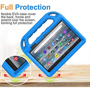 BMOUO Kids Case for All New Fire 7 Tablet (12th Generation,2022 Release), Fire 7 Tablet Case, Fire 7 2022 Case, Shockproof Handle Stand Kids Case for Amazon Fire 7 Tablet 2022 Latest Model 7", Blue