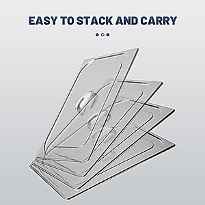 BIEAMA 6-Pack Full Size Steam Table Pan Cover, Lid with Handle, NSF, Hotel Pan Cover, Catering Food Pan Cover