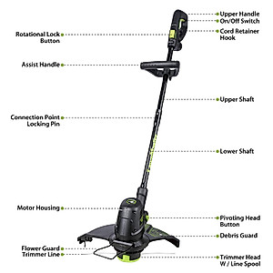 LawnMaster GT1454 Electric String Trimmer 5.5Amp 14-Inch Corded Grass Trimmer