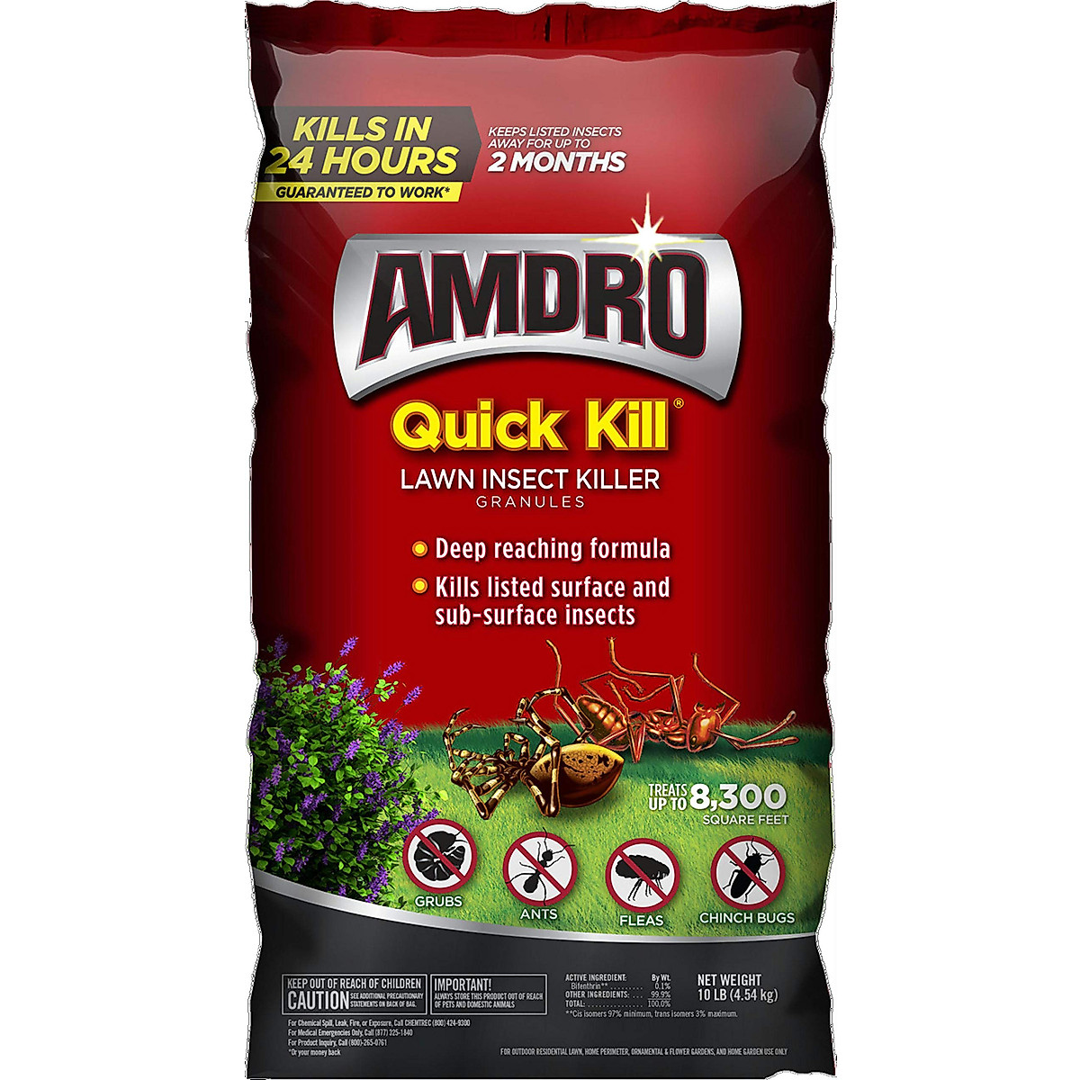 Amdro 100525725 Quick Kill Lawn Insect Killer Granules, Clear