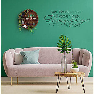 Kuuza Crescent Moon Shelf for Crystals | Moon Phase Shelf | Wooden Moon Shelf | Wall Decoration for Stone Crystals and Essential Oils | Moon Phases Wall Art, Brown, 17 inch x 17 inch x 3.4 inch