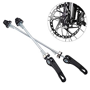 Pwshymi Bike Hub Quick Release Rod, Quick Release Lock Skewers High Temperature Resistance Bicycle Accessories Universal Heavy Duty 1 Pair for Road Bike(Black)