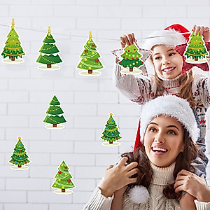 Epakh 45 Pieces Christmas Tree Cutouts, Paper Classroom Bulletin Board Cardstock Decorations with Glue Points, Holiday Xmas Tree Shaped Accent Wall Door Decor DIY Crafts for Classroom, Home, Office