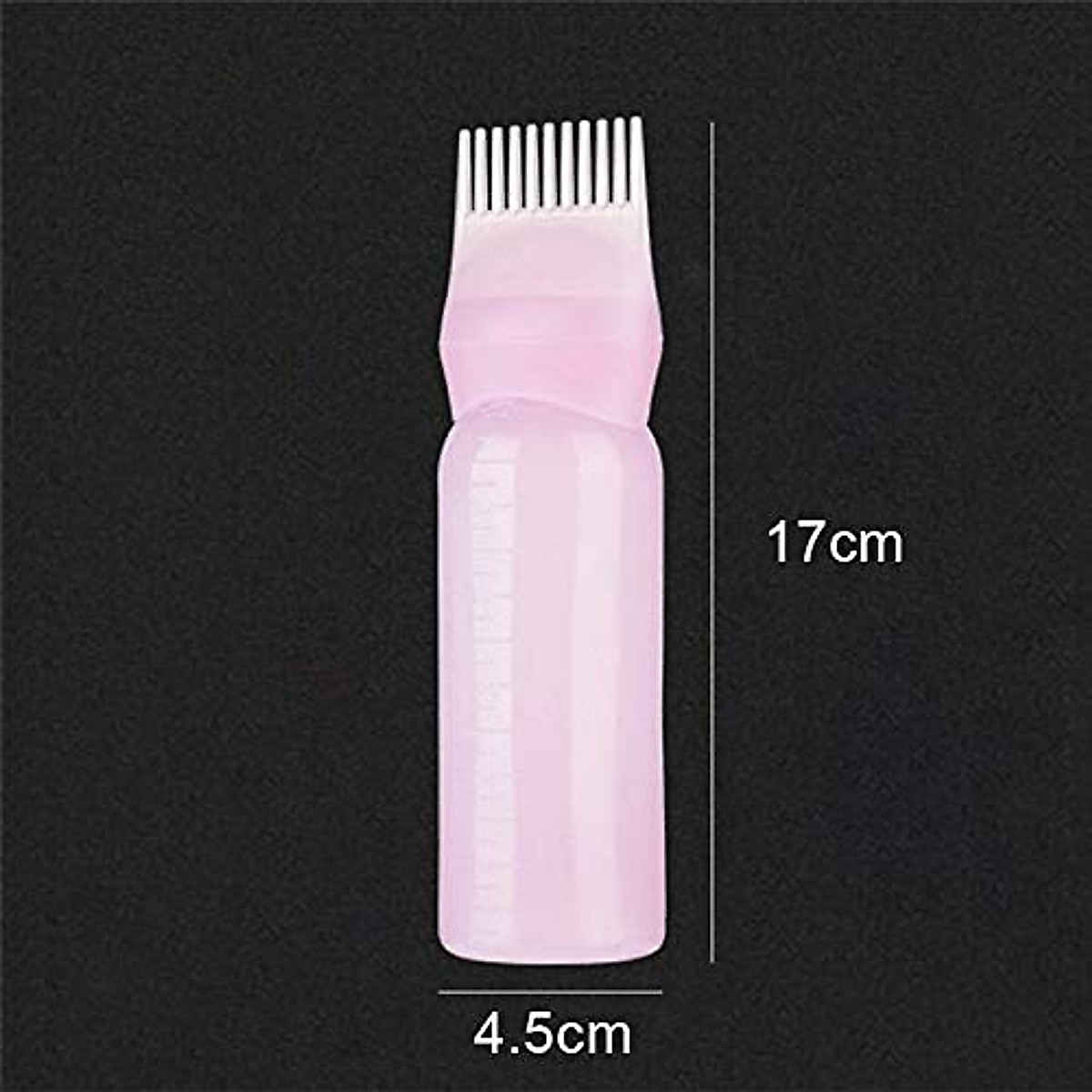 120Ml Applicator Bottle Hair Colour Brush Hair Oil Bottle with Graduated Brush Applicator Bottle Comb Root Comb Salon Hair Coloring Tool (2 Pack Purple)