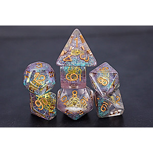 Galaxy Steampunk Gear DND Dice Set for Dungeons and Dragons Gifts, D&D, D and D, Pathfinder, Accessories, D20, Polyhedral, Resin Dice, Metal, Dice Tray, Tower, Bag, Box