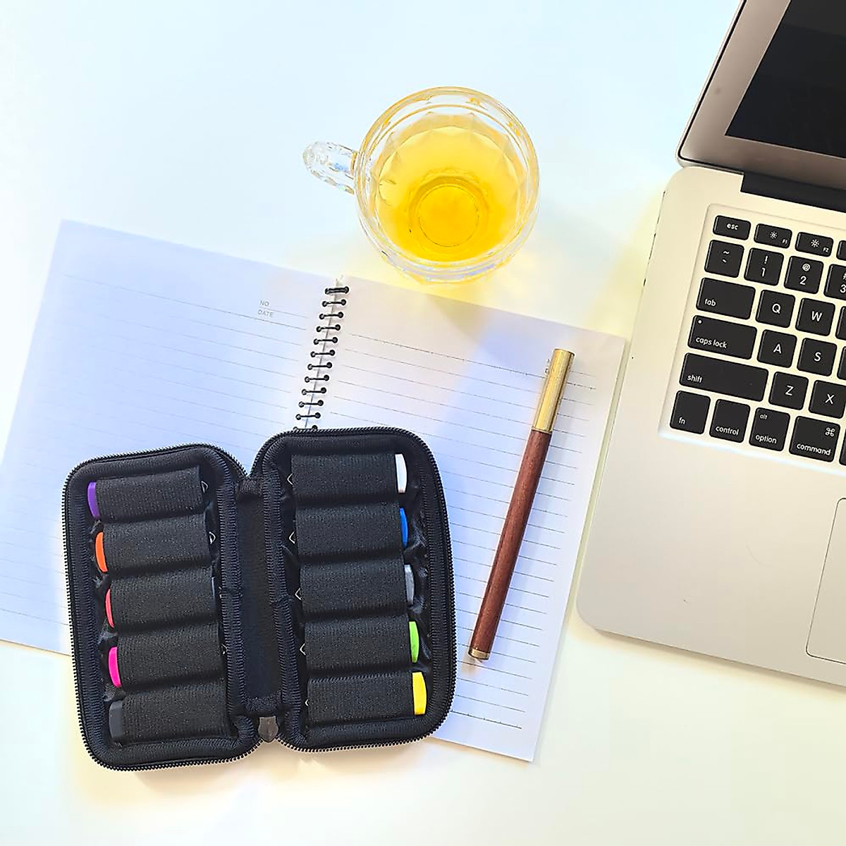 vellgo USB Flash Drive Case Soft Material Thumb Drive Holder case, USB Drive Holder Organizer, Portable Electronic Accessories Bag for USB Memory Stick with 10 Slots