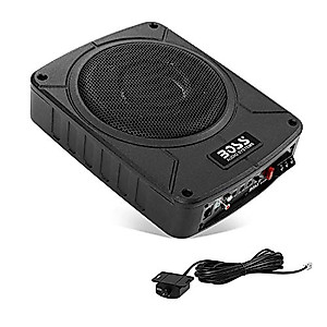 BOSS Audio Systems BAB8 Amplified Car Subwoofer - 800 Watts Max Power, Low Profile, 8 Inch Subwoofer, Remote Subwoofer Control, Great for Vehicles That Need Bass But Have Limited Space