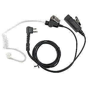 MaximalPower Headset Earpiece with Kevlar Reinforced Cable 2-Pin for Motorola Two-Way Radios Surveillance Headset (RHF MOT 2PIN HQ)