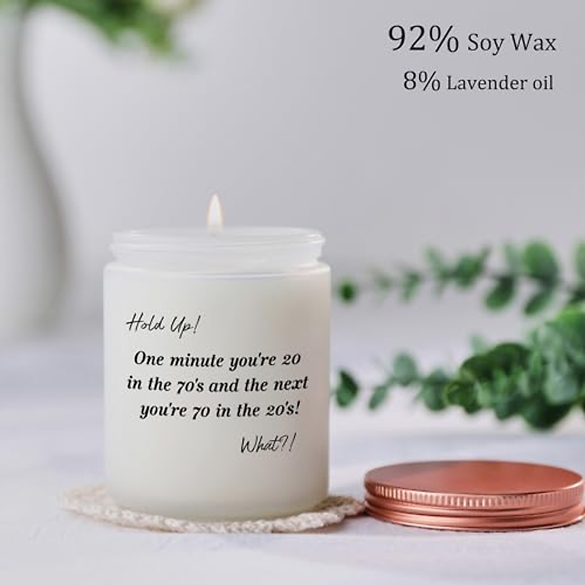 70th Birthday Gifts for Women, Men - Funny 70 Year Old Birthday Gift Ideas - Unique Turning 70 Happy Birthday Gifts for Friends, Mom, Dad, Grandma, Grandpa, Her - Lavander Scented Candles