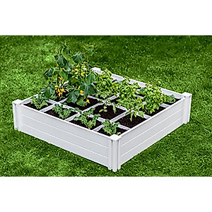 Vita VT17104 48in x 7.5in GRO Grid Garden Bed, 7.38" H, White