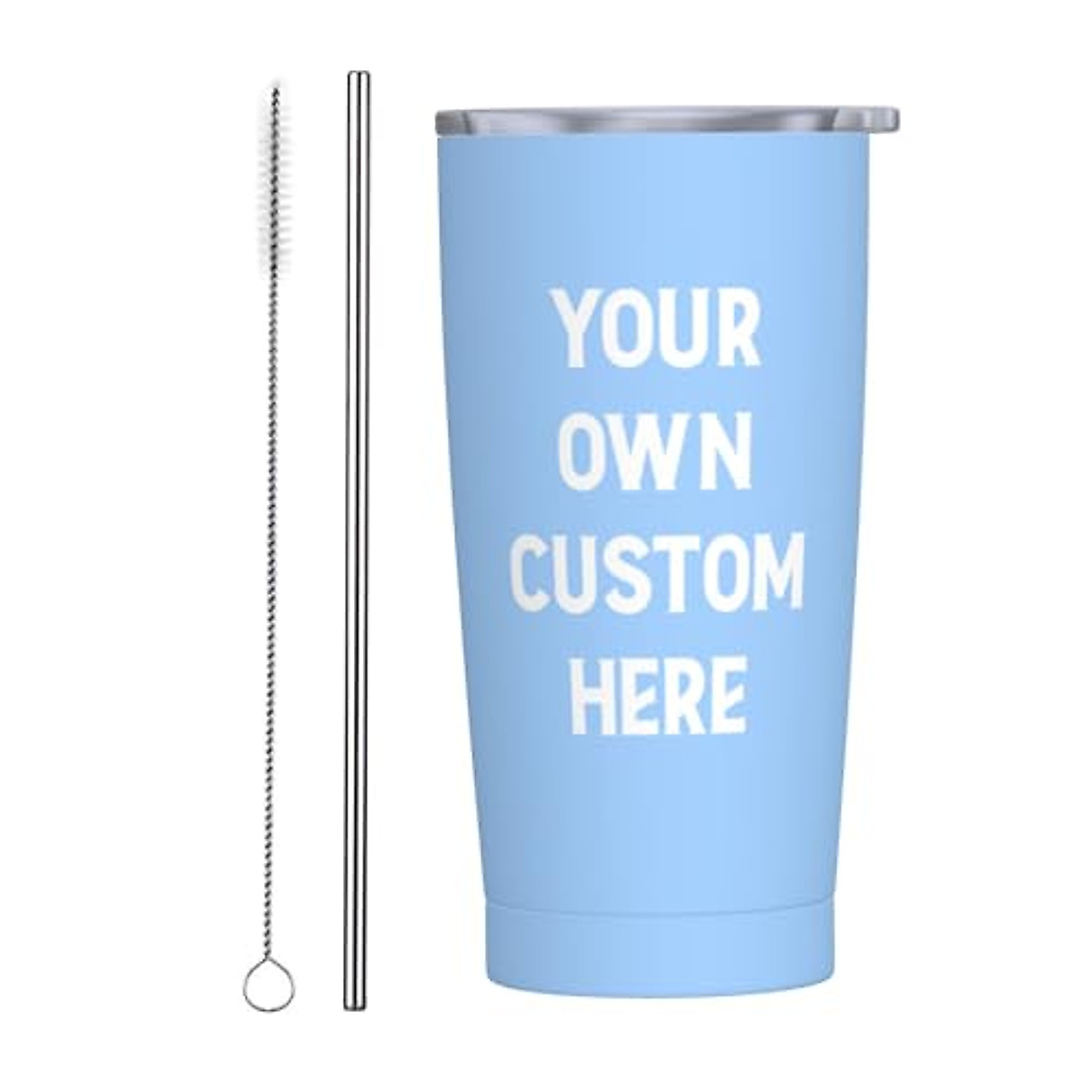Personalized Coffee Tumbler with Text Custom Tumbler Cups with Straw Custom Stainless Steel Coffee Mug Travel Custom Travel Cups Personalized