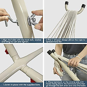 Anyoo Hammock Stand Portable Heavy Duty Steel Stand Easy to Assemble with Carrying Bag Sturdiness Hammock Frame Universal Multi-Use 550 lb Capacity for Outdoor & Indoor Garden