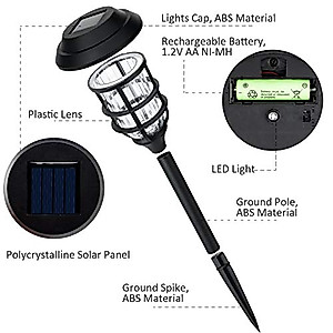SOLPEX 8 Pack Solar Lights Outdoor, Warm White Solar Landscape Lights, Waterproof Outdoor Solar Lights Walkway for Patio, Lawn, Yard and Landscape