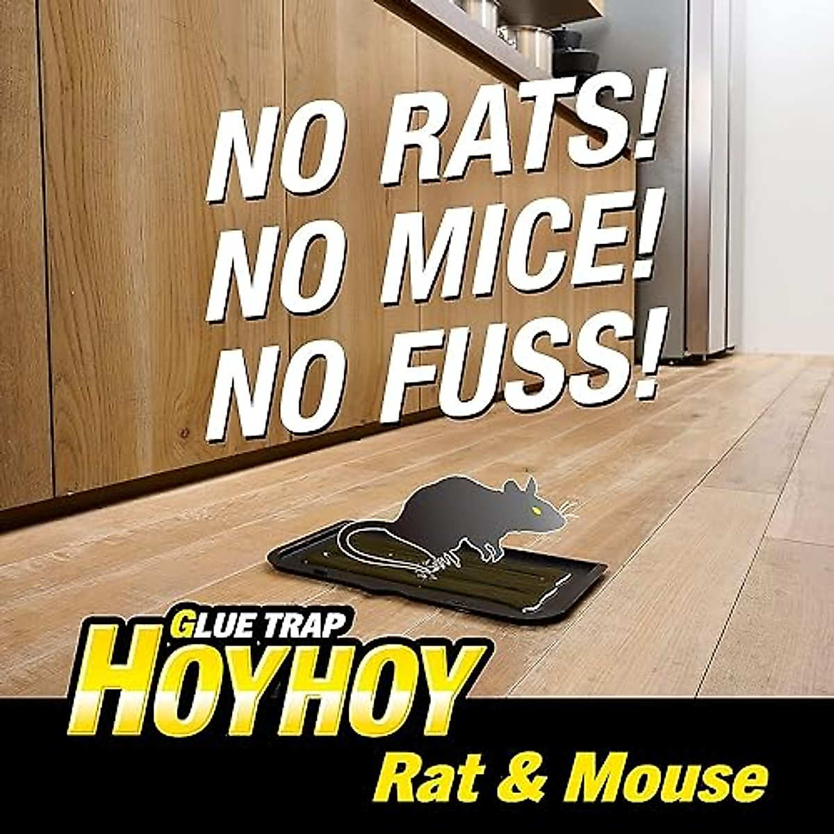 HOY HOY Rat & Mouse Regular Size Glue Trap 8 Traps [4 Pack] - Heavy-Duty Professional Strength Ready-to-Use Pest Control, Kids & Pets Friendly Indoor Home Mouse and Other Household Pests