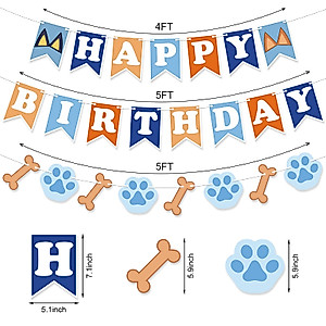 Stcomart Pre-Strung Blue Dog Happy Birthday Banner - No DIY Required, 6ft Multi-Color Letters for Kid Boy and Girl Blue Dog Happy Birthday Party Supplies