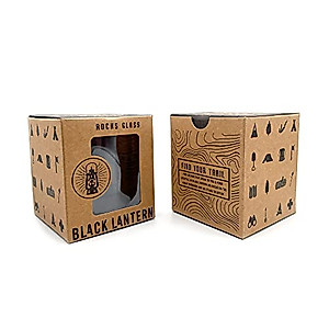 Black Lantern Whiskey Glasses – Handmade Whiskey Glass Set and Bar Glasses – Double Exposure Bear Design (Set of Two 11oz. Glasses)